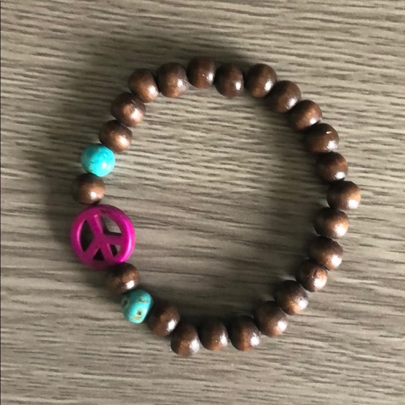 Jewelry | Peace Sign Wooden Bead Bracelets Vsco Girl | Poshmark